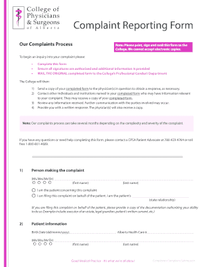 Fillable Online Complaint Reporting Form - CPSA Fax Email Print - pdfFiller