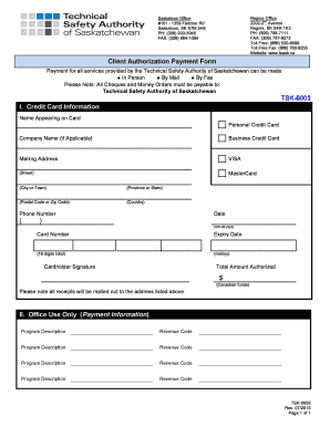 Fillable Online Client Authorization Payment Form I Credit Card Information Fax Email Print ...