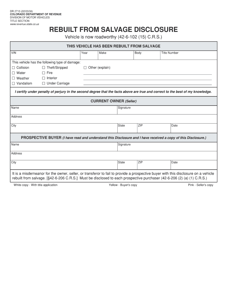 Fillable Online DR 2710. DR 2710 Fax Email Print - pdfFiller