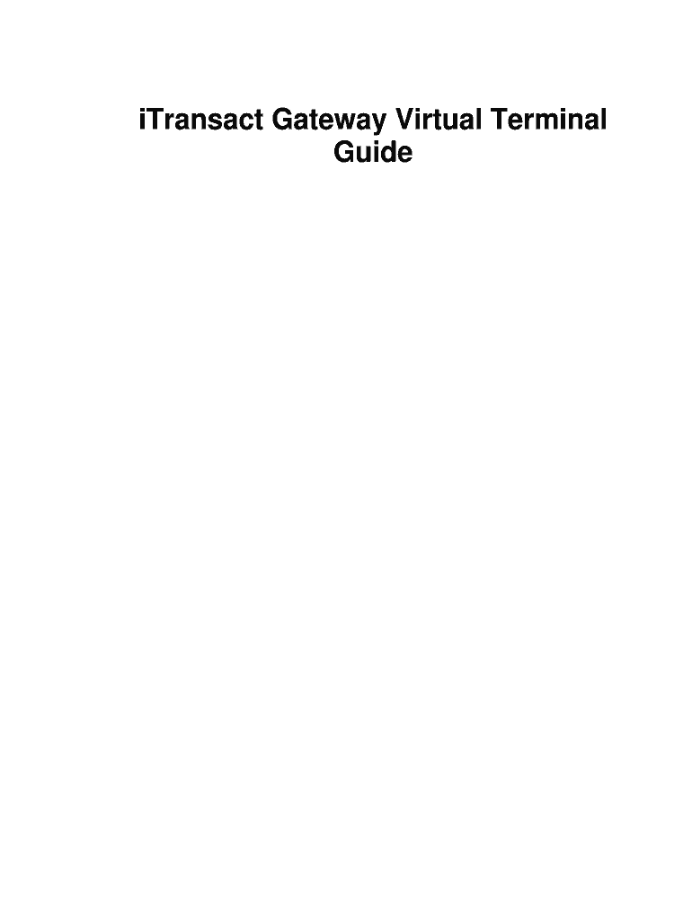 Fillable Online ITransact Gateway Virtual Terminal Guide Fax Email ...