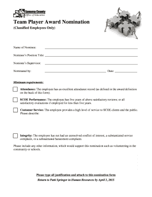 Fillable Online scoe TPA Nom Form Criteria 2015 Fax Email Print - pdfFiller