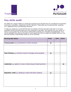 Fillable Online Key skills audit Fax Email Print - pdfFiller