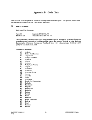 Fillable Online pesc Appendix B Code Lists - PESC - pesc Fax Email ...