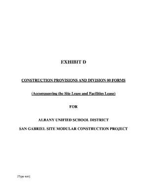 Fillable Online CONSTRUCTION PROVISIONS AND DIVISION 00 FORMS Fax Email ...