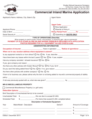Fillable Online CL Inland Marine App E6-15.indd Fax Email Print - pdfFiller