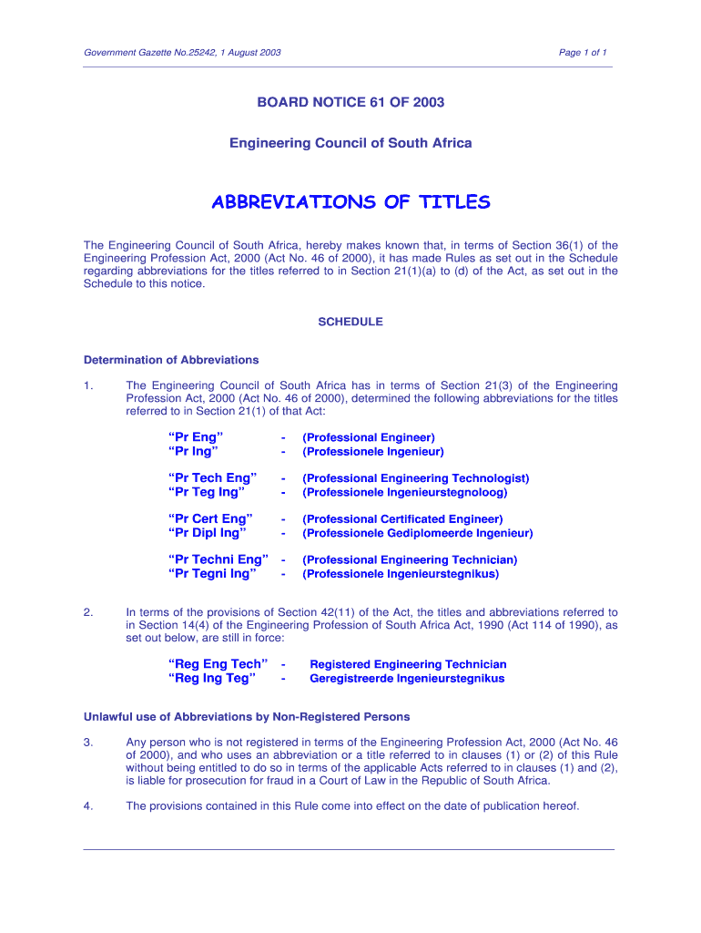 Fillable Online ABBREVIATIONS OF TITLES Fax Email Print - pdfFiller
