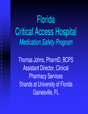 Fillable Online ruralcenter Florida Critical Access Hospital ...