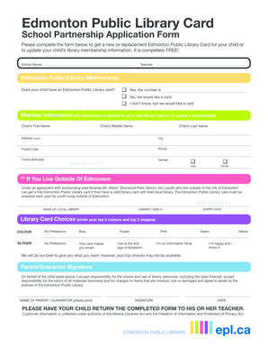 Fillable Online stclement ecsd Edmonton Public Library Card - ecsdnet ...