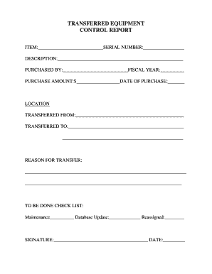 Fillable Online TRANSFERRED EQUIPMENT Fax Email Print - pdfFiller
