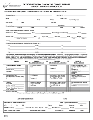 Fillable Online AIRPORT ID BADGE APPLICATION Fax Email Print - pdfFiller