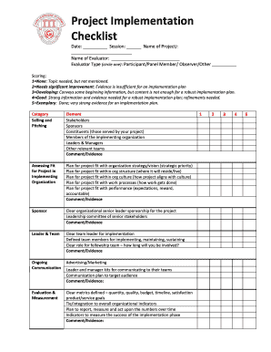 Fillable Online Project Implementation Fax Email Print - pdfFiller
