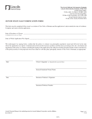 Fillable Online OUT-OF-STATE SALE VERIFICATION FORM Fax Email Print ...