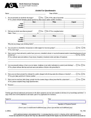 Fillable Online Clear Form Clear Kit Alcohol Use Questionnaire Name: 1 ...