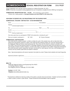 Fillable Online scitechfestival STUDENTHOMESCHOOL SCHOOL REGISTRATION ...