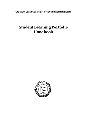 Fillable Online Student Learning Portfolio Handbook Fax Email Print ...
