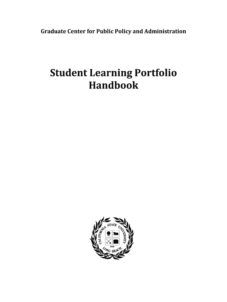 Fillable Online Student Learning Portfolio Handbook Fax Email Print ...