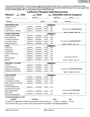 Fillable Online cetoweb Musical Theatre Critique Sheet 2012-2013 ...