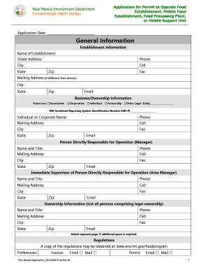 Fillable Online Application for Permit to Operate Food Fax Email Print ...