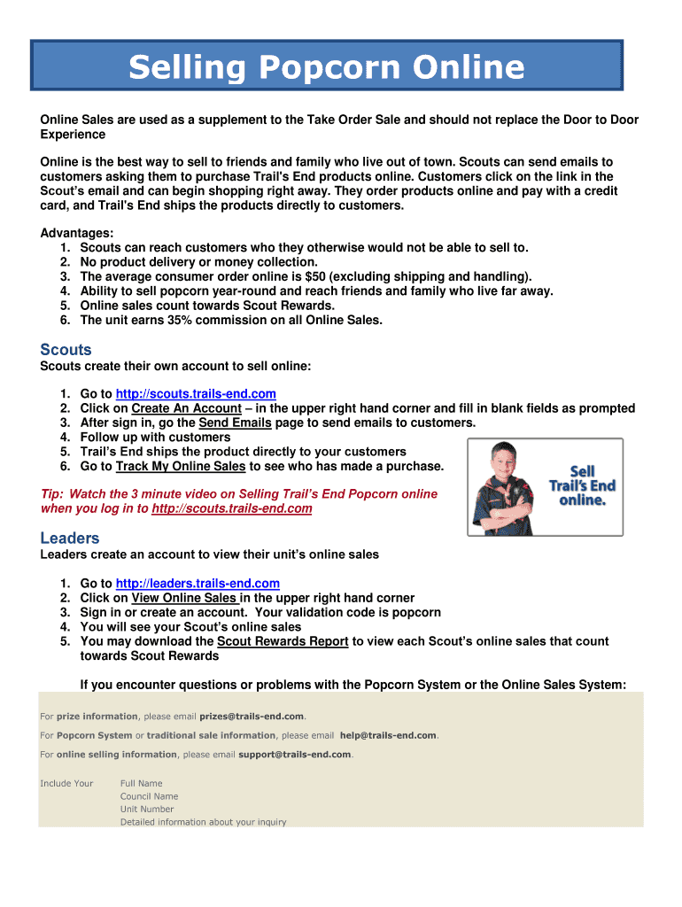 Fillable Online Selling Popcorn Online Fax Email Print - pdfFiller