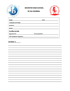 Fillable Online IB CAS Journal - Wooster High School Home of the Colts ...