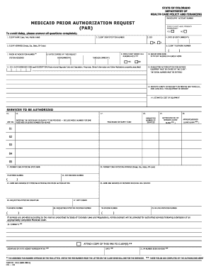 Fillable Online co eqhs MEDICAID PRIOR AUTHORIZATION REQUEST Fax Email ...