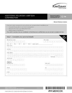 Fillable Online Additional voluntary lump sum Fax Email Print - pdfFiller