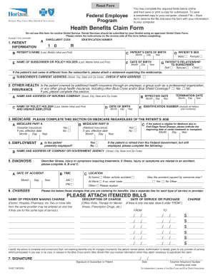 Fillable Online Health Benefits Claim Form - NJ Health Insurance Plans ...