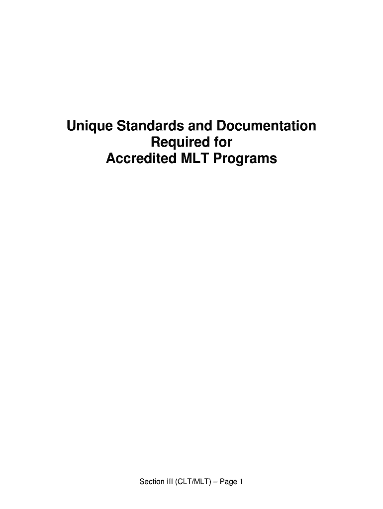 Fillable Online naacls UNIQUE STANDARDS AND REQUIRED DOCUMENTATION ...