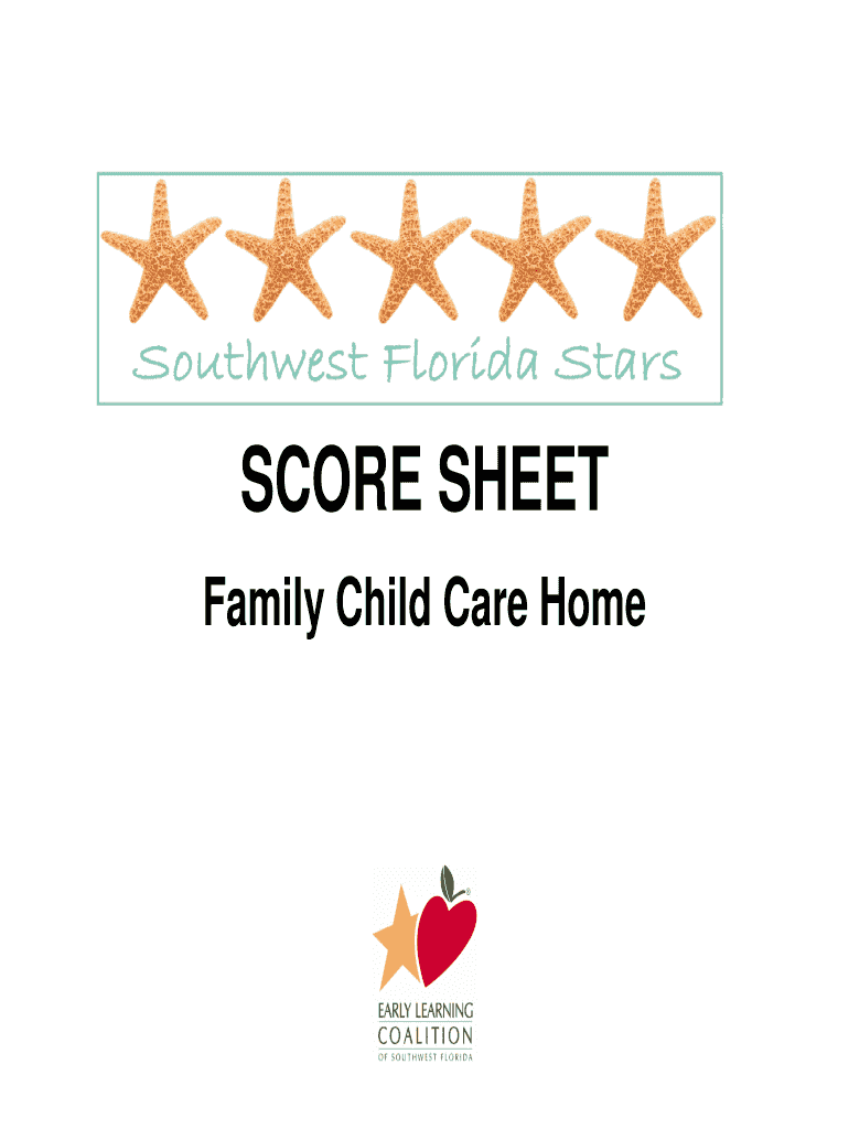 Fillable Online SCORE SHEET - ELC of SWFL Fax Email Print - pdfFiller