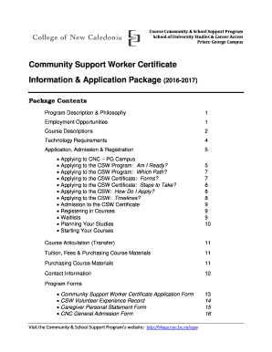 Fillable Online blogs cnc bc Community Support Worker Certificate ...