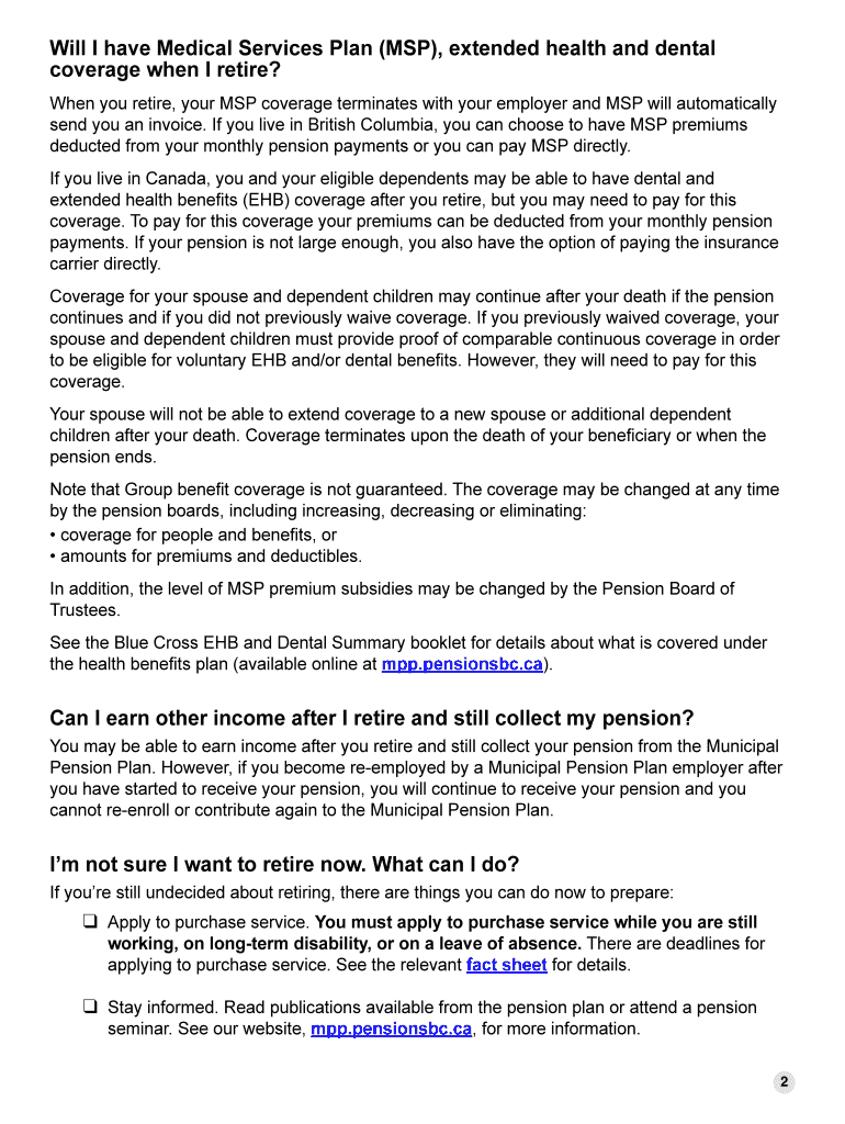 Fillable Online Form PCMPP 2003-090 Retirement Planning Package ...