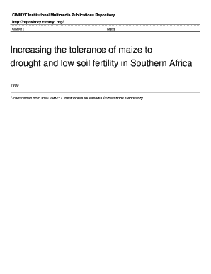 Fillable Online Increasing the tolerance of maize to drought and low ...