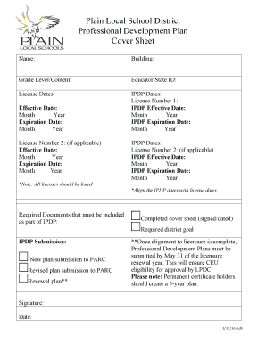 Fillable Online plainlocal Plain Local School District Professional ...