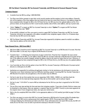 Fillable Online oftc IRS Tax Return Transcript IRS Tax Account ...