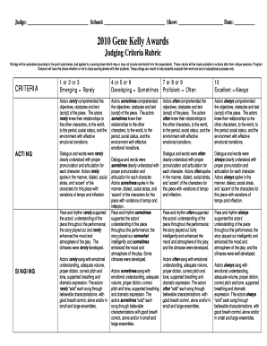 Fillable Online Judging Criteria Rubric Fax Email Print - pdfFiller