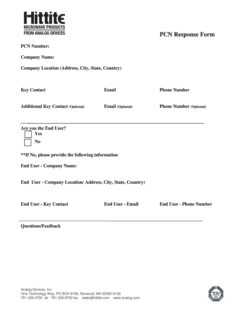 Fillable Online Product and Process Change Notification - Anglia Fax ...