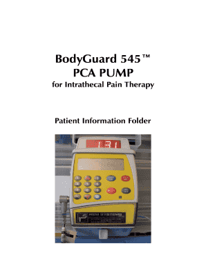 Fillable Online BodyGuard 545 PCA Pump for Inthrathecal Pain Therapy ...