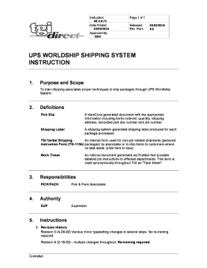 Fillable Online UPS WORLDSHIP SHIPPING SYSTEM Fax Email Print - pdfFiller