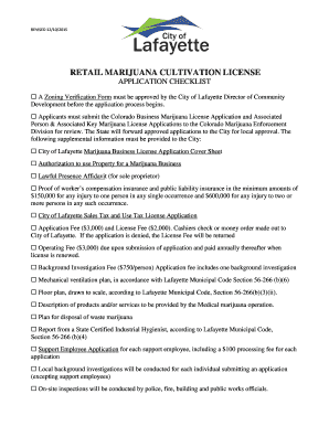 Fillable Online RETAIL MARIJUANA CULTIVATION LICENSE APPLICATION ...
