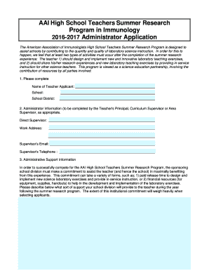 Fillable Online aai 20162017 Administrator Application Fax Email Print - pdfFiller