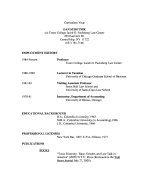 Fillable Online DAN SUBOTNIK Fax Email Print - pdfFiller