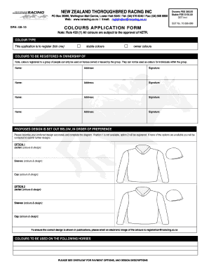 Fillable Online nzracing co NEW ZEALAND THOROUGHBRED RACING INC Owners ...