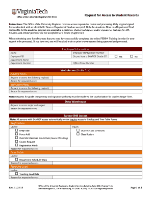 Fillable Online registrar vt Project Request Form - Virginia Tech Fax Email Print - pdfFiller