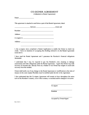 Fillable Online CO-SIGNER AGREEMENT - Benton Franklin Rental Owners ...