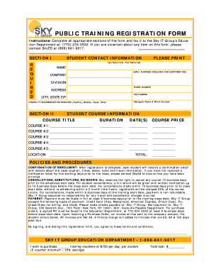 Fillable Online PUBLIC TRAINING REGISTRATION FORM - StructuredWeb Fax ...