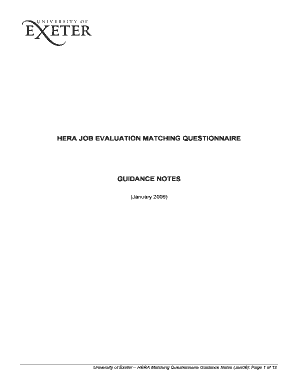 Fillable Online admin exeter ac HERA JOB EVALUATION MATCHING ...