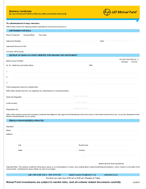 Fillable Online Bankers Certificate - lntmfcom Fax Email Print - pdfFiller