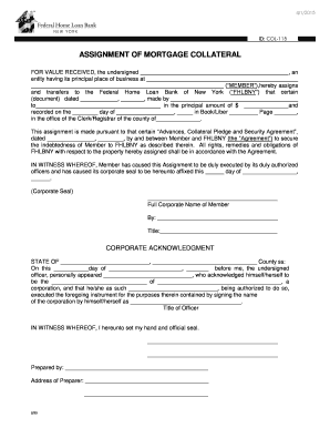 Fillable Online Assignment of Mortgage Collateral Fax Email Print ...