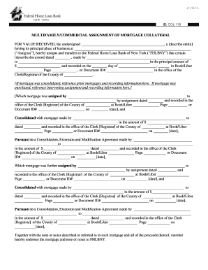 Fillable Online MultifamilyCommercial Assignment of Mortgage Collateral ...