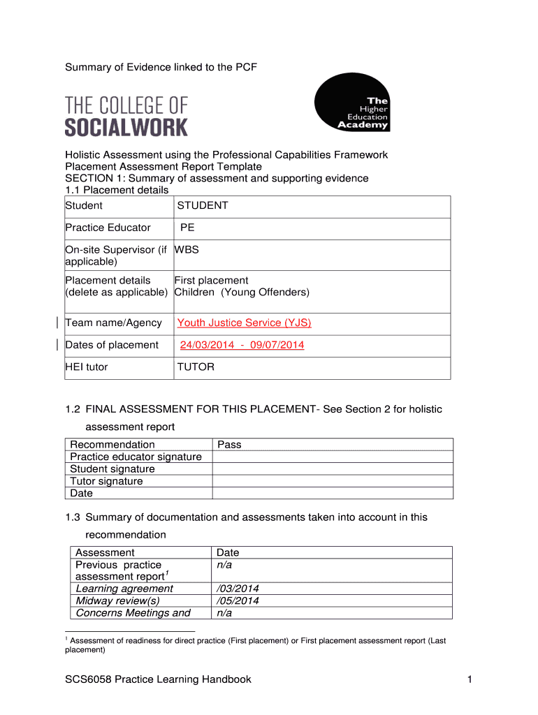Fillable Online Summary of Evidence linked to the PCF Fax Email Print ...